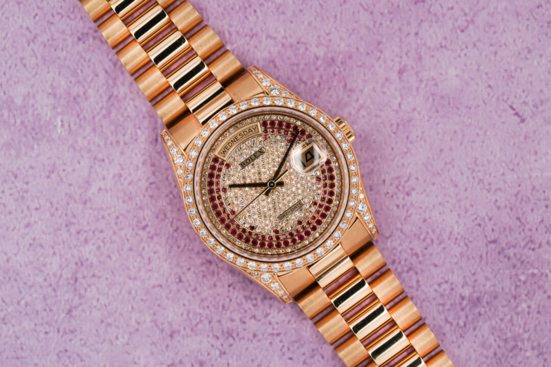 Rolex "Full-Set 18388 Pave & Ruby" Day-Date - Menta Watches- Buy ...