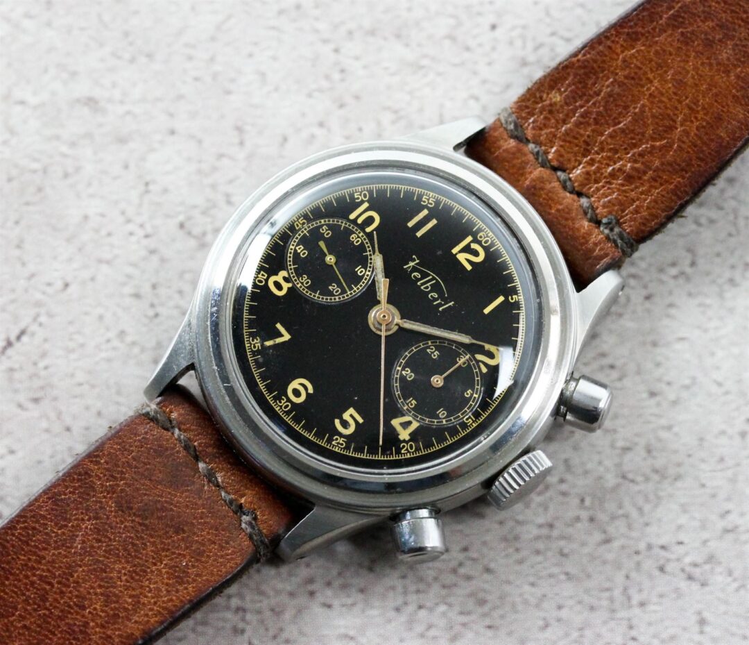 Kelbert Gilt Chronograph - Menta Watches- Buy Vintage and Modern Timepieces