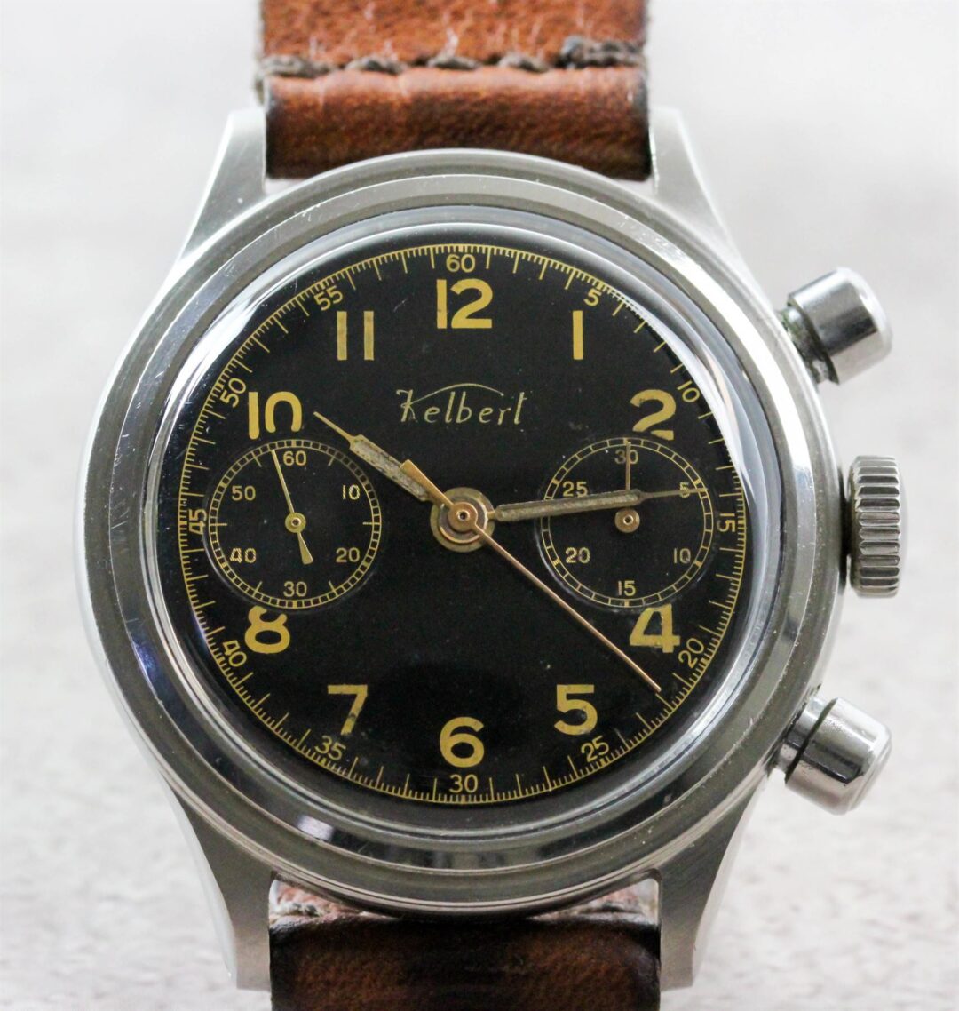 Kelbert Gilt Chronograph - Menta Watches- Buy Vintage and Modern Timepieces